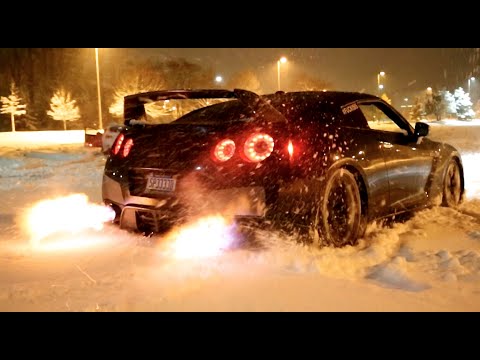 GTR spitting flames – sports cars