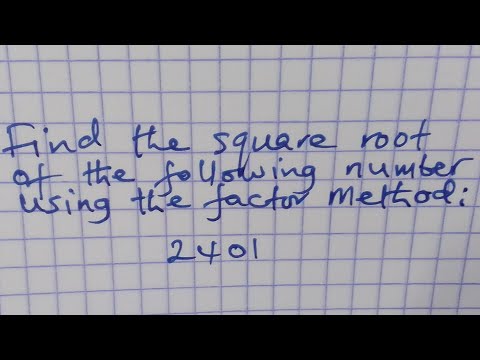 Square root of 2401 by factor method