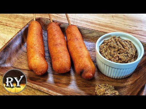 Homemade Buffalo Corn Dogs With Homemade Mustard