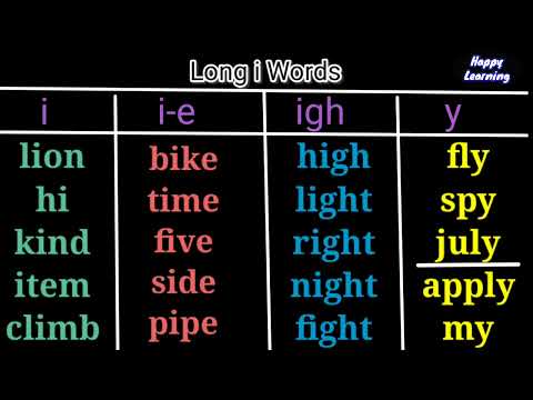 Long i words | long vowel words i | long vowel words list | i i-e y ie igh words | long sounds of i