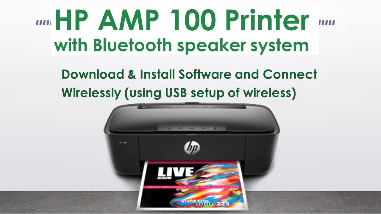 HP AMP 100 printer : Download & Install Software wirelesly using USB setup of Wireless