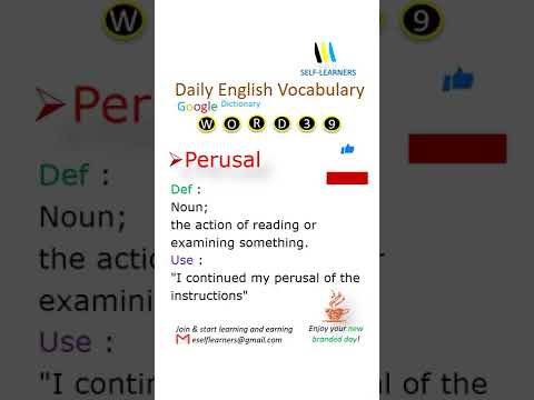 Word 39 | Word of the day "Perusal" -Daily English vocabulary #Shorts #Reels