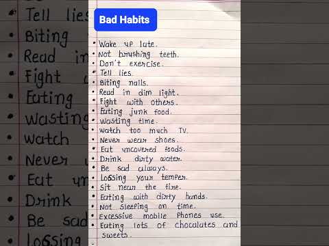 10 bad habits in english || Bad habits essay in english 10 line #habits