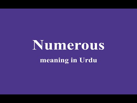 Numerous meaning in Urdu