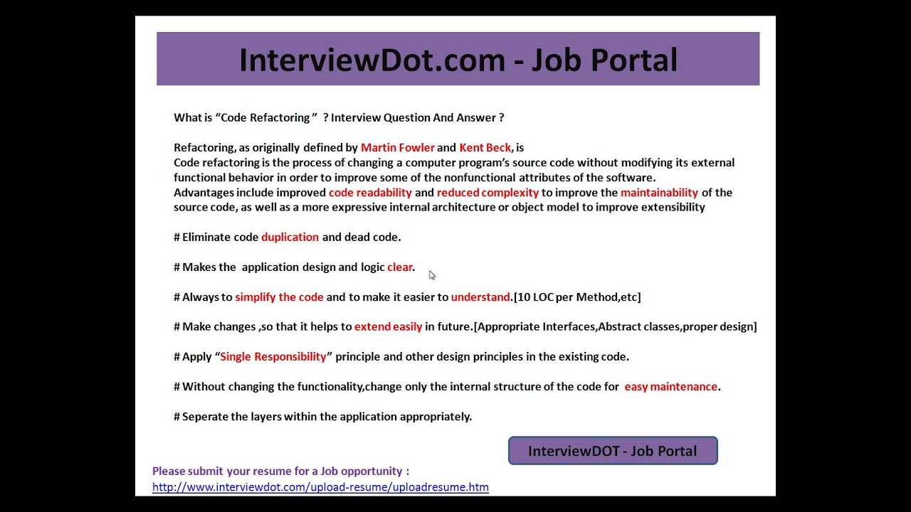 Explain Code Refactoring
