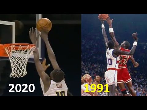 Bol Bol TWO HANDED BLOCK ! Looking like his father Manute! | Nuggets Rockets