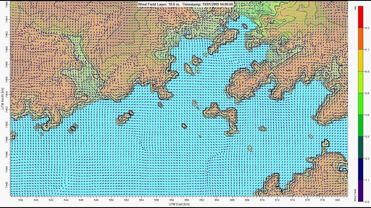 wind field  WRF/Calmet