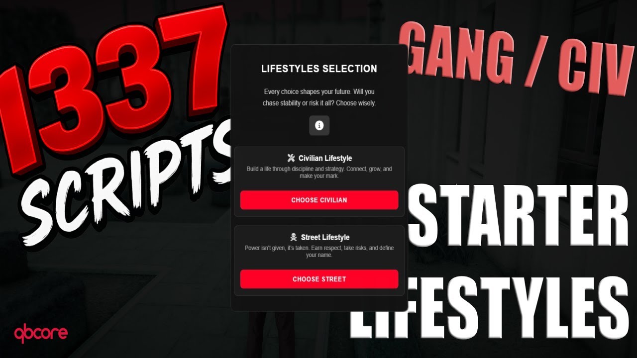 [PAID] [QB] Starter Pack Lifestyles - Tie civilians to a lifesyle upon creation - FiveM Releases ...