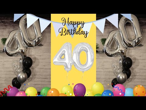 Siver confetti latex balloons bouquet with solid onyx black & chrome silver | milestone Birthday