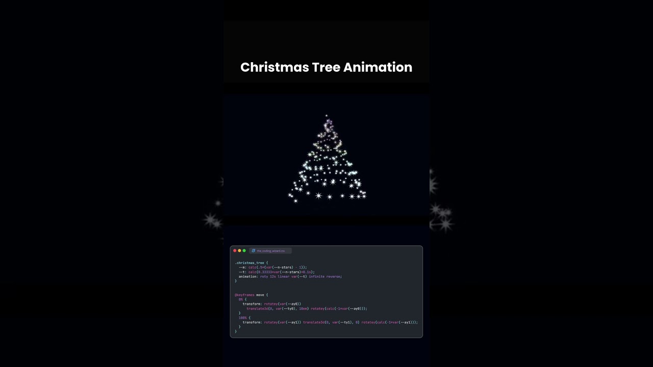 Christmas tree animation using Javascript.  #coding #webcoding #webdevelopment #python #programming