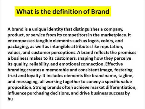 what is the definition of brand