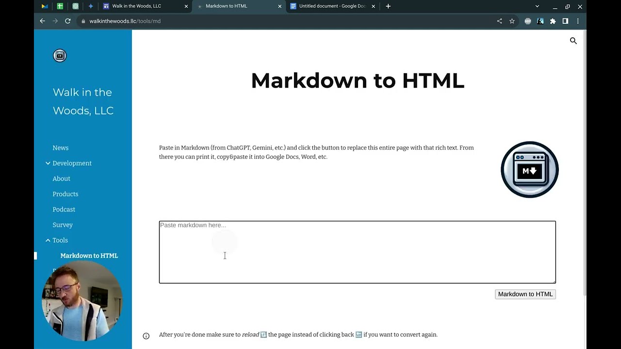 Convert Markdown to HTML