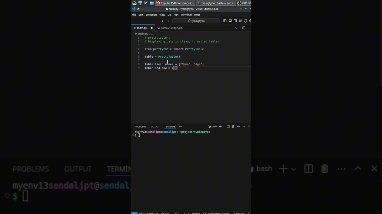 Create pretty table in terminal #coding #python #tips #trick #programming
