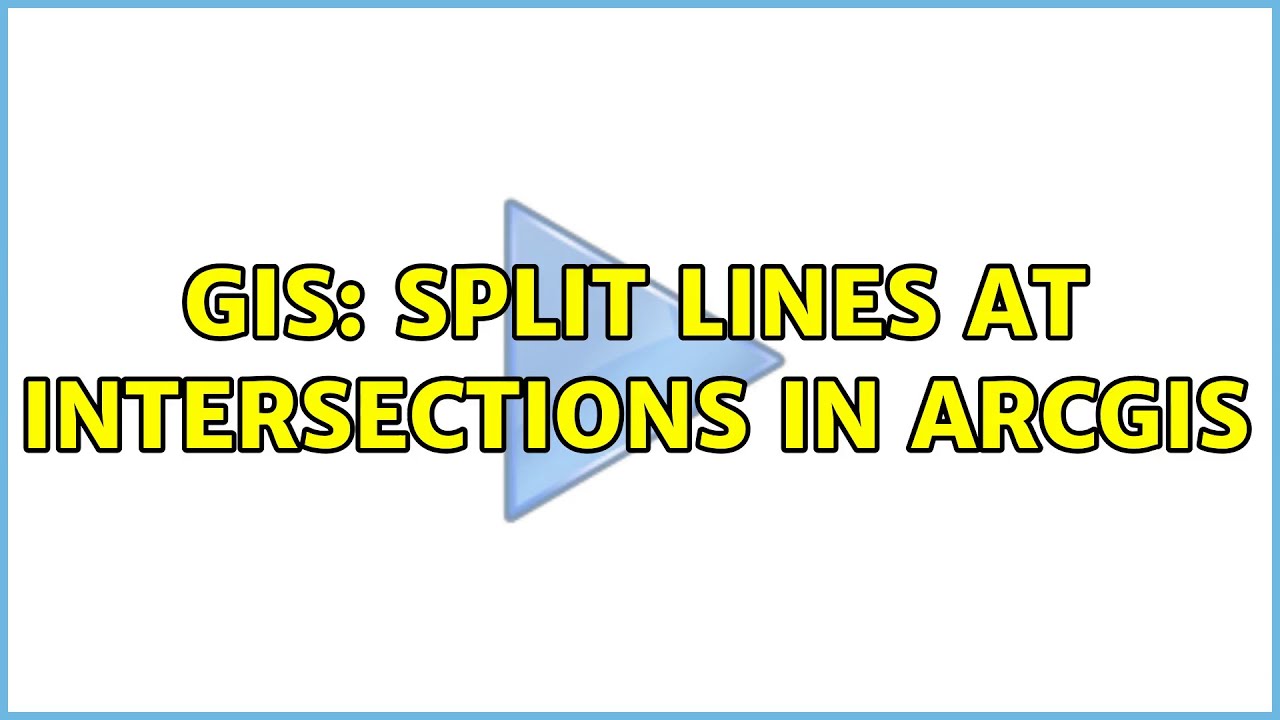 GIS: Split lines at intersections in ArcGIS