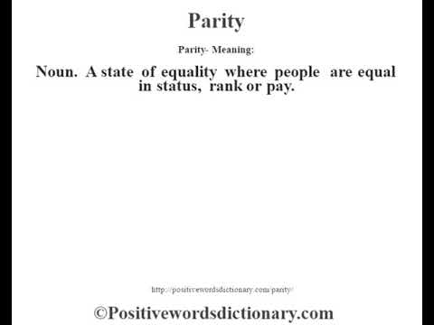 Parity definition | Parity meaning