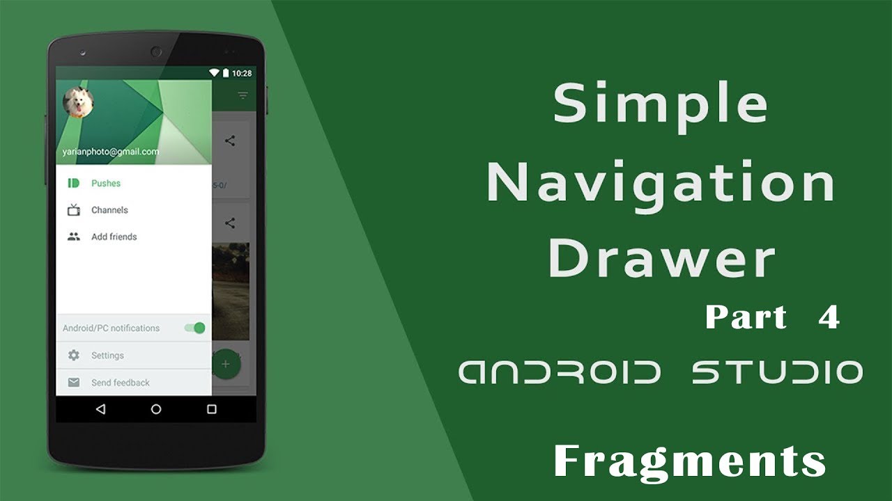 Android Navigation Drawer Using NavigationView Part 4 | Fragments | Android Turtorial