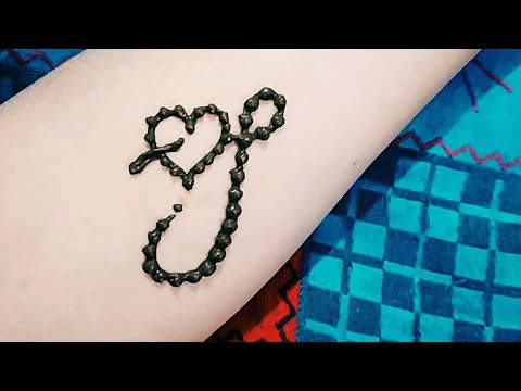Letter "J" with heart 💓 mehndi tattoo design