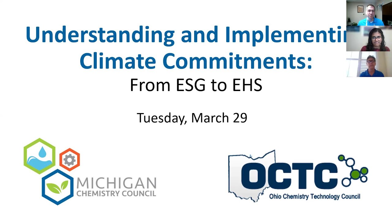 “Understanding and Implementing Climate Commitments: From ESG to EHS”