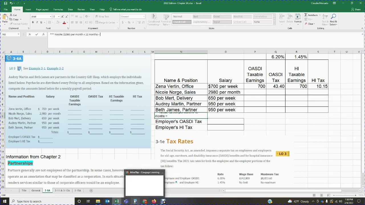 Payroll 2022- Problem 3-6A
