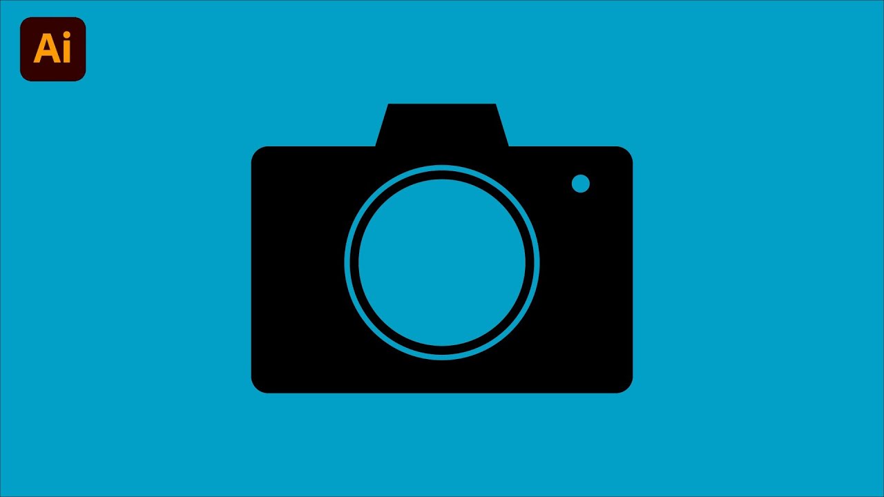 How to illustrate flat camera icon. #illustratortutorial