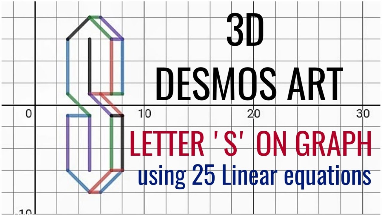 3D 'S' on graph using 25 linear equations | Desmos art | Linear Equations