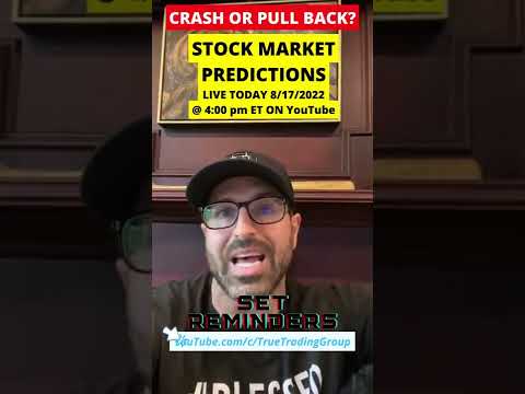 STOCK MARKET CRASH or Pull Back? Find Out LIVE Today 8/17 @ 4pm ET on YOUTUBE LIVE!