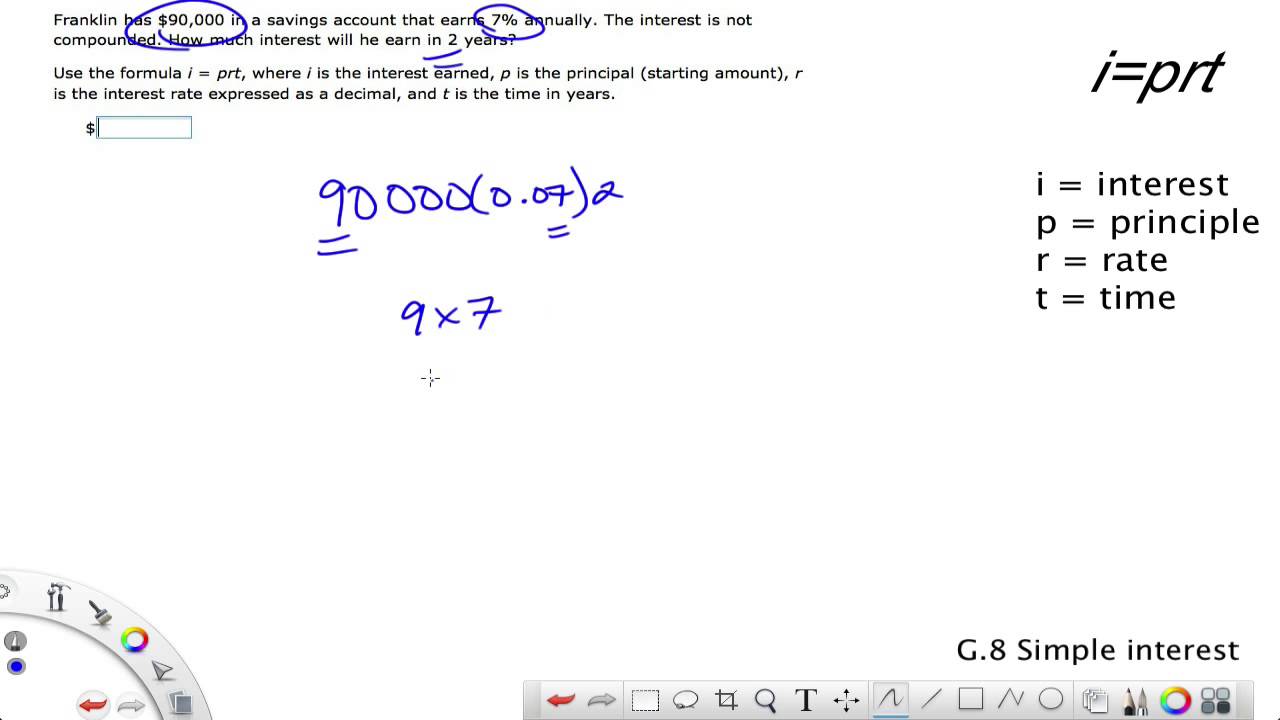 IXL Grade 6 G.8 Simple interest