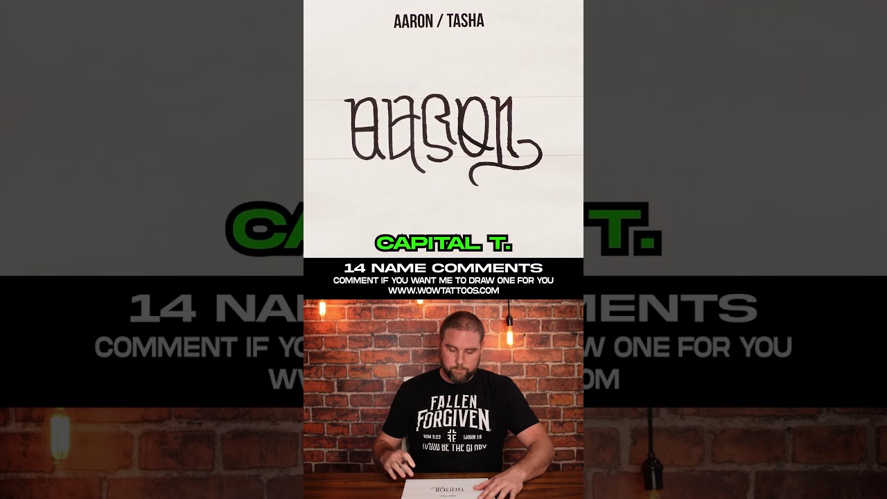 Aaron / Tasha Comment Reply Ambigram Tattoo Design By Mr. Upside Down #shorts