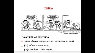Tirinhas Da Turma Da Monica Com Interpretação - Cultura Notícias
