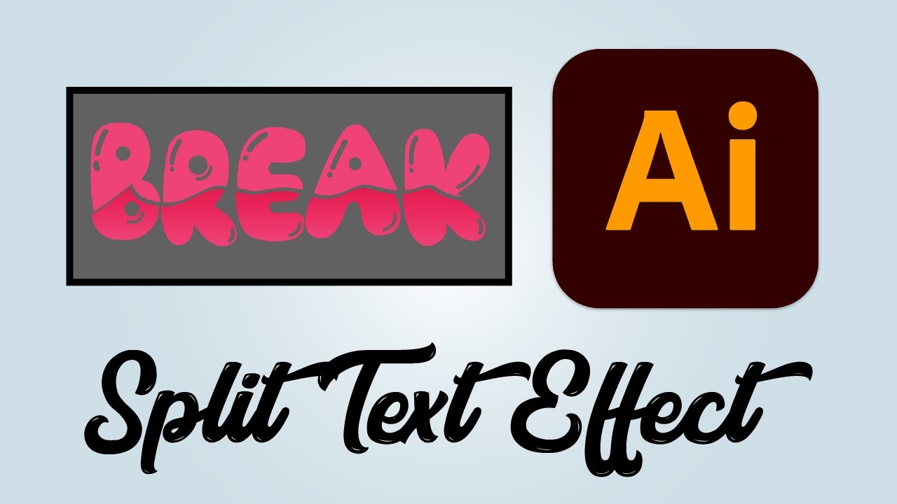 How to create split text effect in Adobe Illustrator