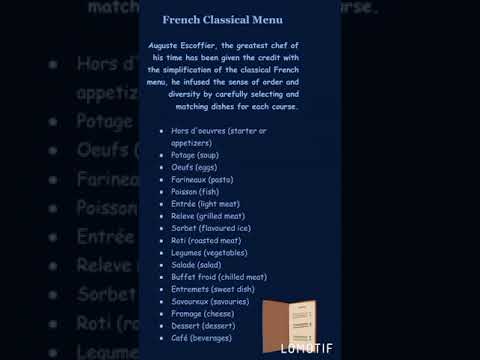Pronunciation of French Classical Menu