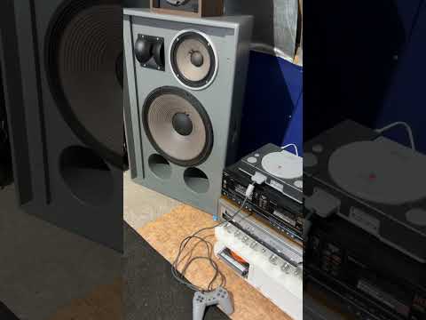 Sony PlayStation 1 audiophile version & JBL4730A in my man's cave #vintageaudio