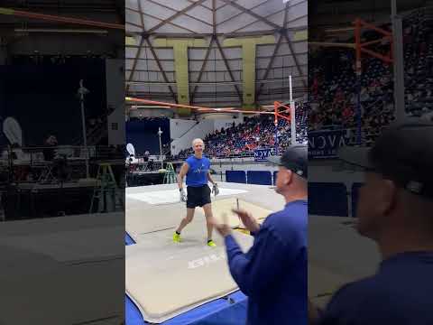 Pole Vault Mens 75-79 Indoor World Record 3.05 meters. February 19th, Northern Arizona Univ.
