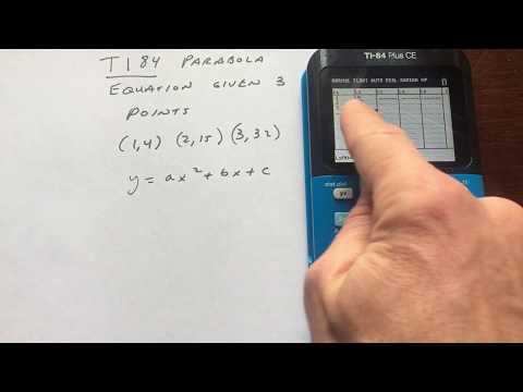 Parabola Equation Given 3 Points Ti84