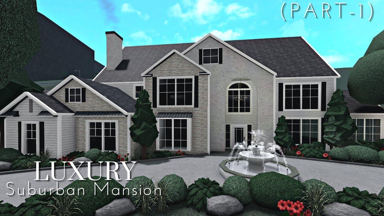 Bloxburg: Luxury Suburban Mansion (part-1)| House Build| Roblox| Realistic Home