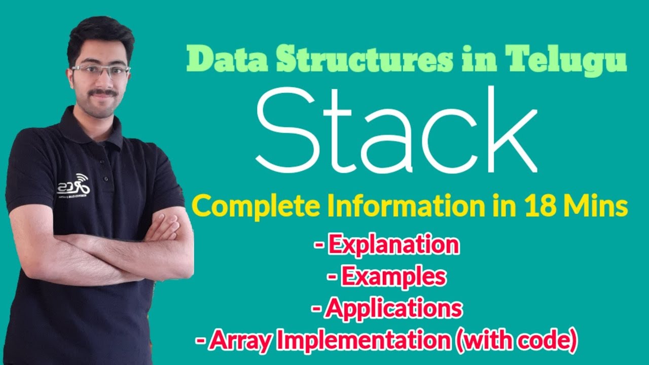 Stack in Telugu Data Structures in Telugu | Stack Array Implementation Complete Info | Vamsi Bhavani