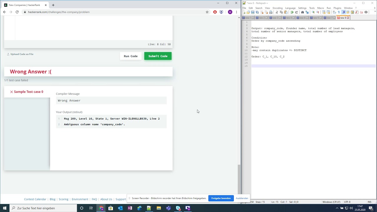 Hackerrank SQL Solutions | SQL Hackerrank New Companies Medium Problem SOLVED
