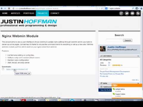 nginx module server on webmin/virtualmin