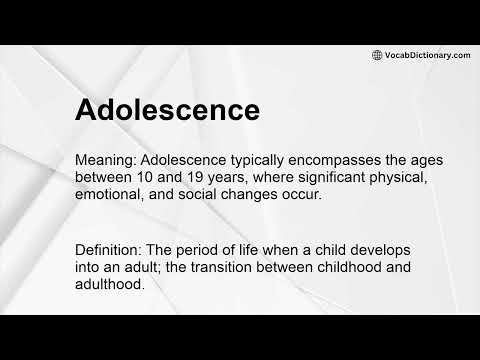 Adolescence Meaning