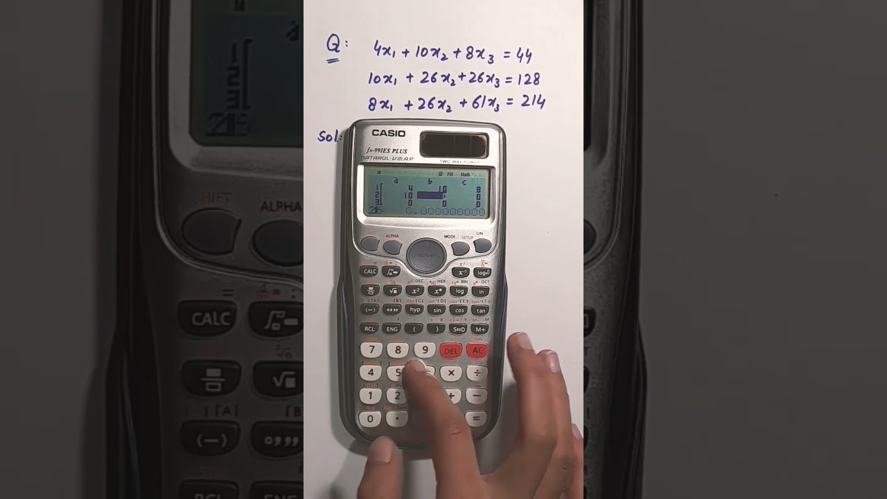 Solving system of three linear equations by using calculator
