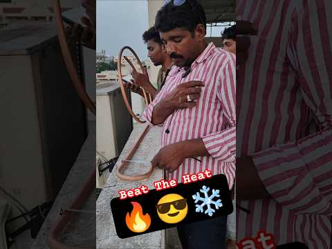 copper pipe bending #hvac #hvac #airconditioner #telugu #shorts