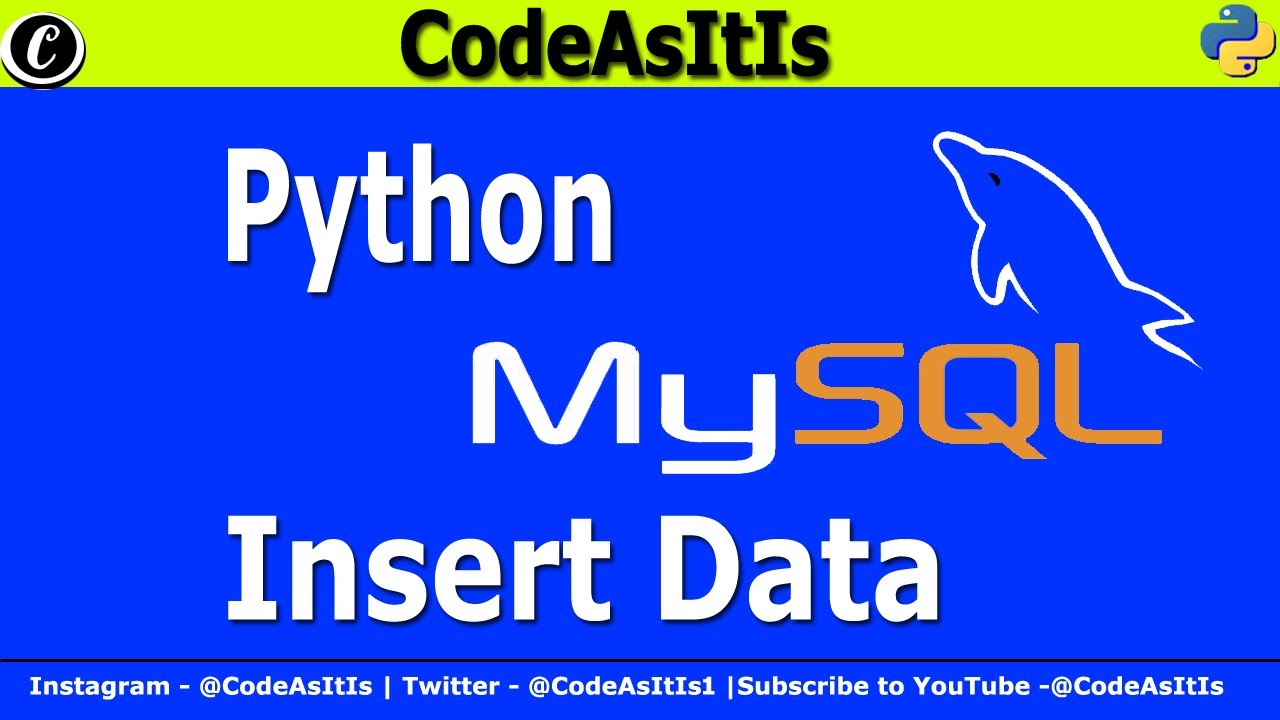 Python With MySQL Tutorial - Insert Data in MySQL Table | Learn Python Programming