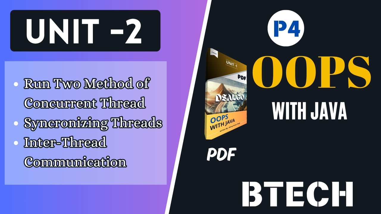 oops with Java Unit 2 Part 4: Concurrent Threads, Synchronization & Inter-Thread  | AKTU