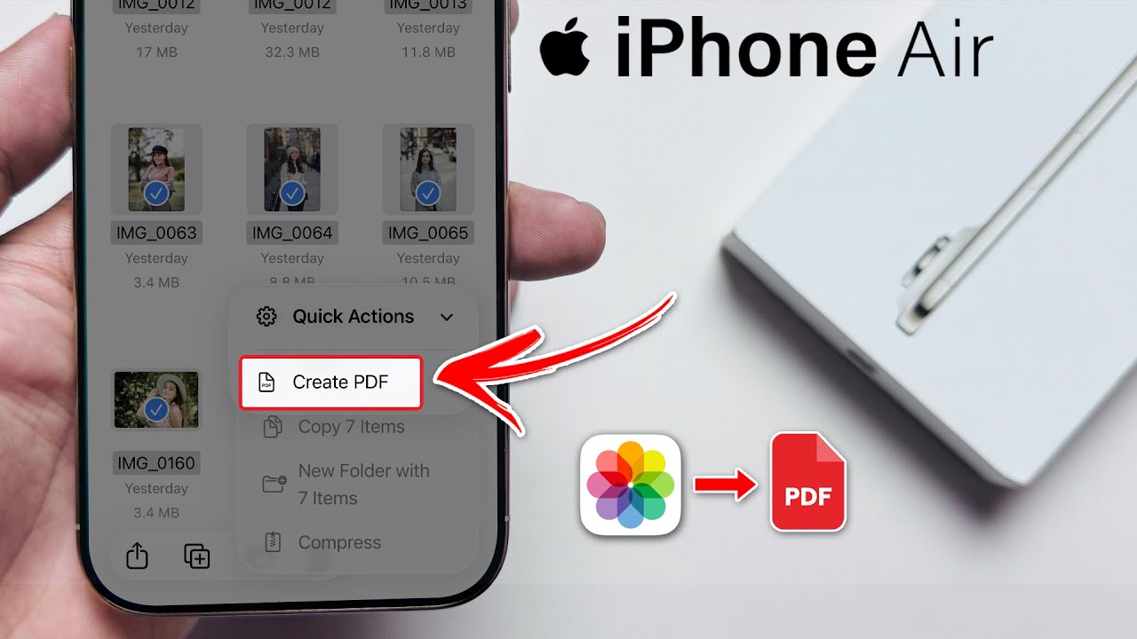 iPhone Air - How to convert photo to pdf in iPhone