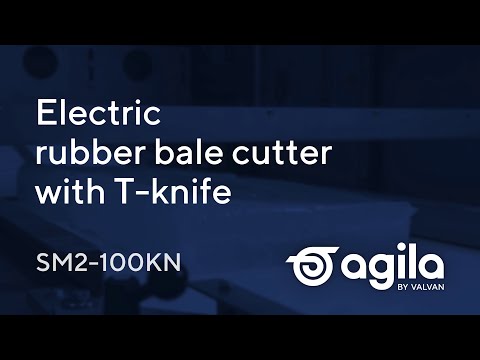 Electric rubber bale cutter with T-knife