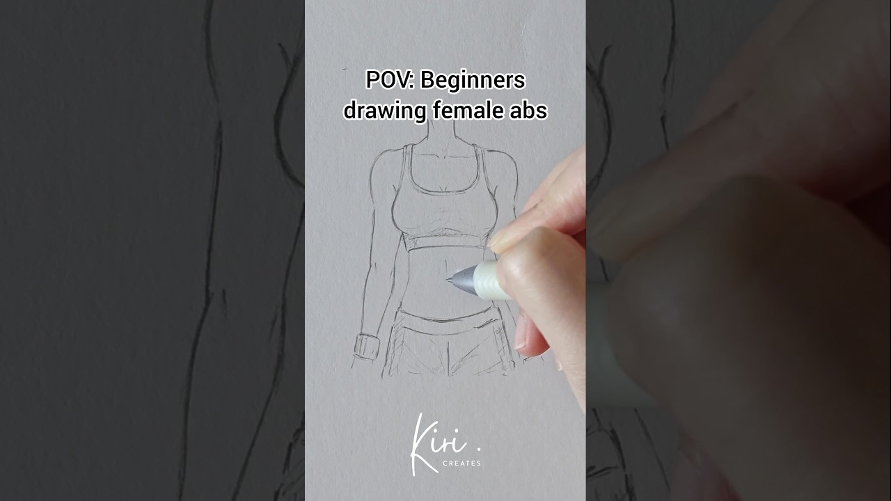 POV: Beginners drawing female abs #draw