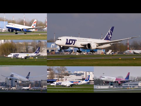 Przyloty i odloty samolotów - Lotnisko Chopina Warszawa - Plane Spotting at Chopin Airport #15 (4K)