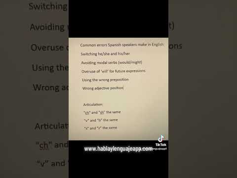 Common errors Spanish speakers make in English