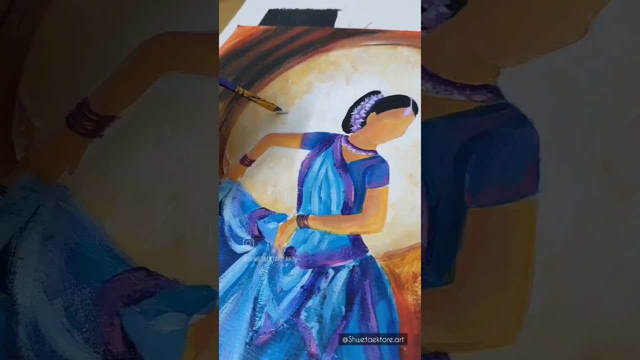 Kathak Dance | Acrylic Painting | Process | Shweta Ektare