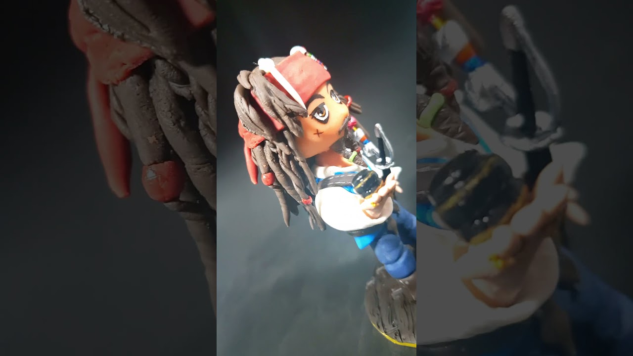 capitan jack sparrow chibi cold porcellain|sculpted | diy